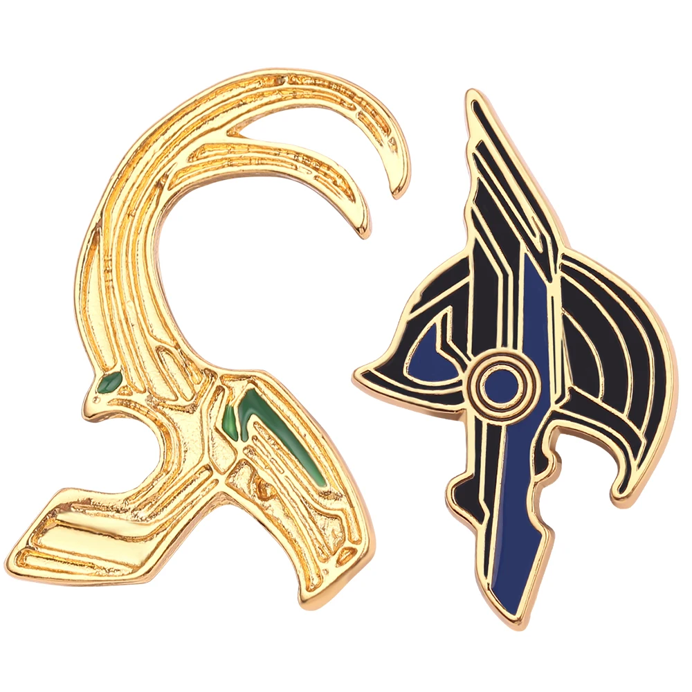 Marvel The Avengers Loki Helmet Fashion Brooch Metal Enamel Pin Lapel ...
