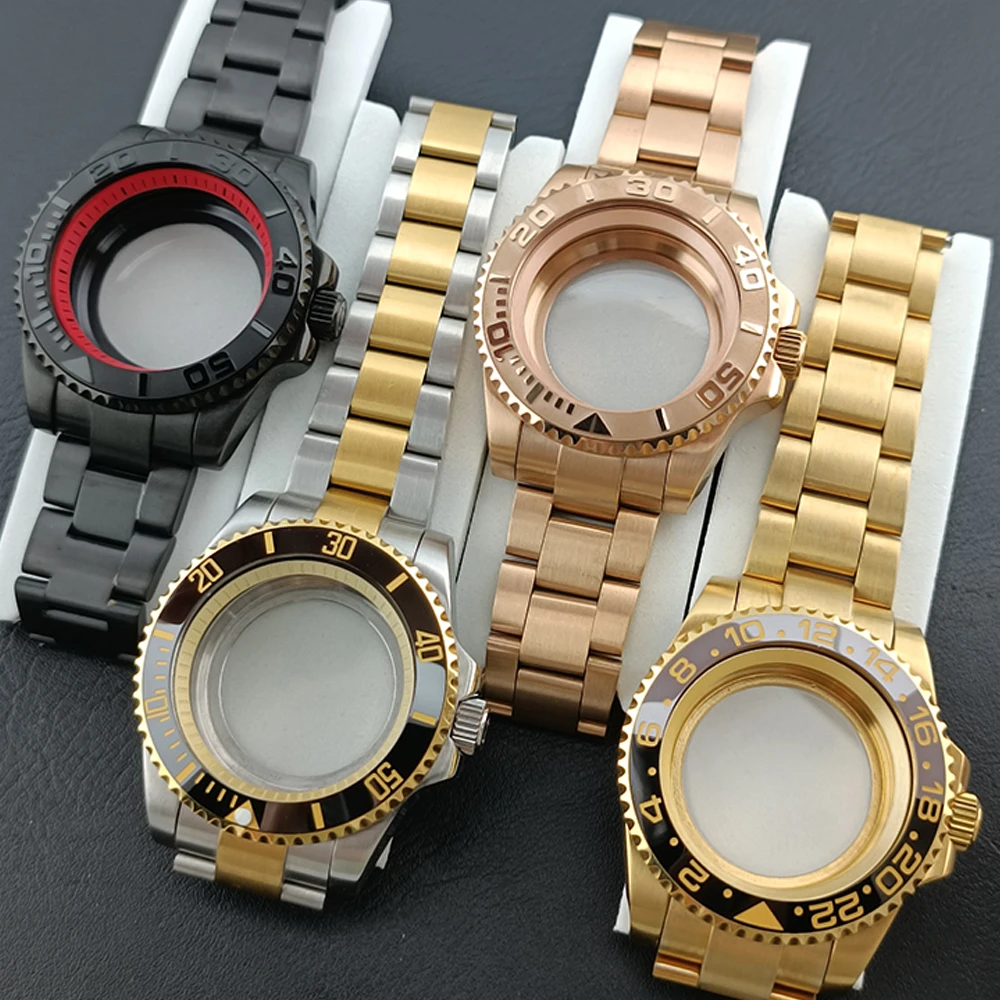 40.5mm black GMT case with Chapter ring stainless steel waterproof fits ...