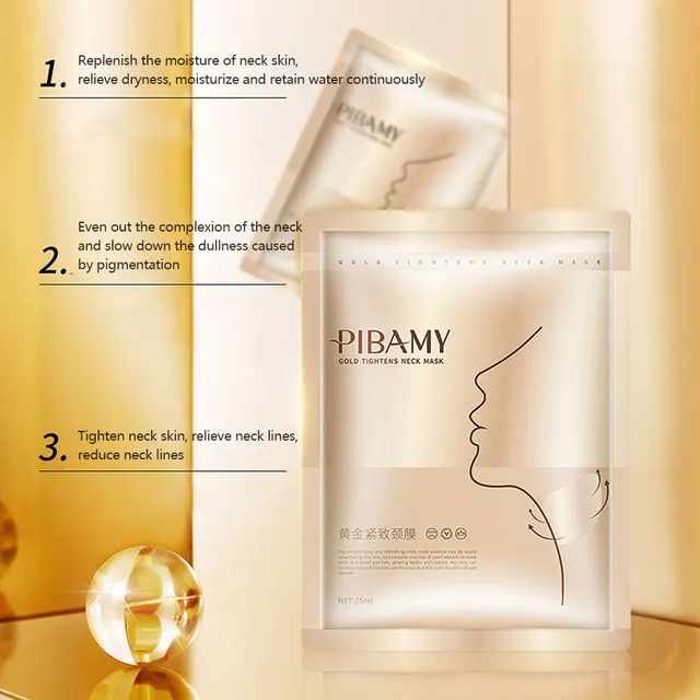 10pcs Gold Firming Neck Mask Moisturizing Anti Wrinkles Anti-aging ...