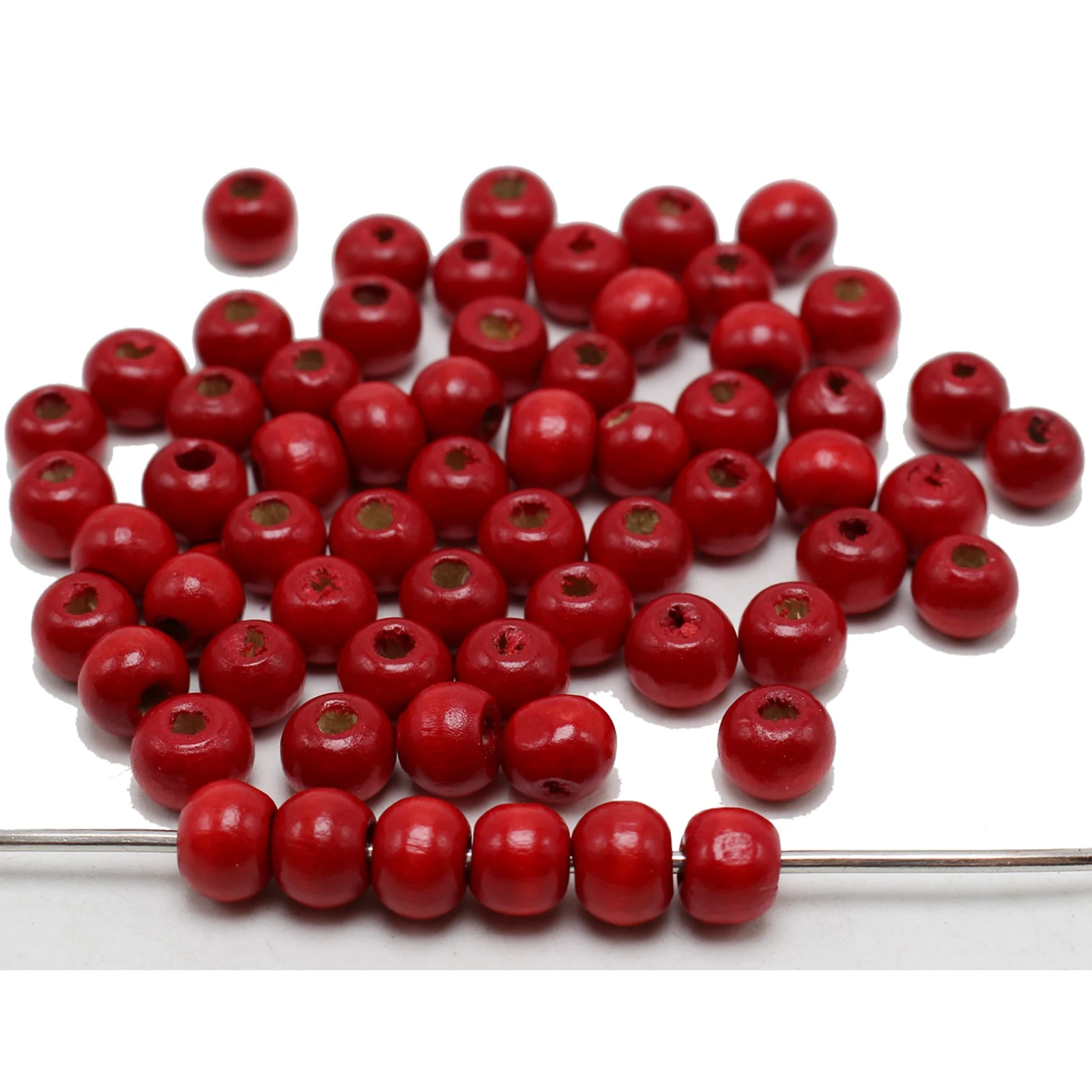 500 Red 8mm Round Wood Beads~ Wooden Spacer Beads Jewelry Making ...