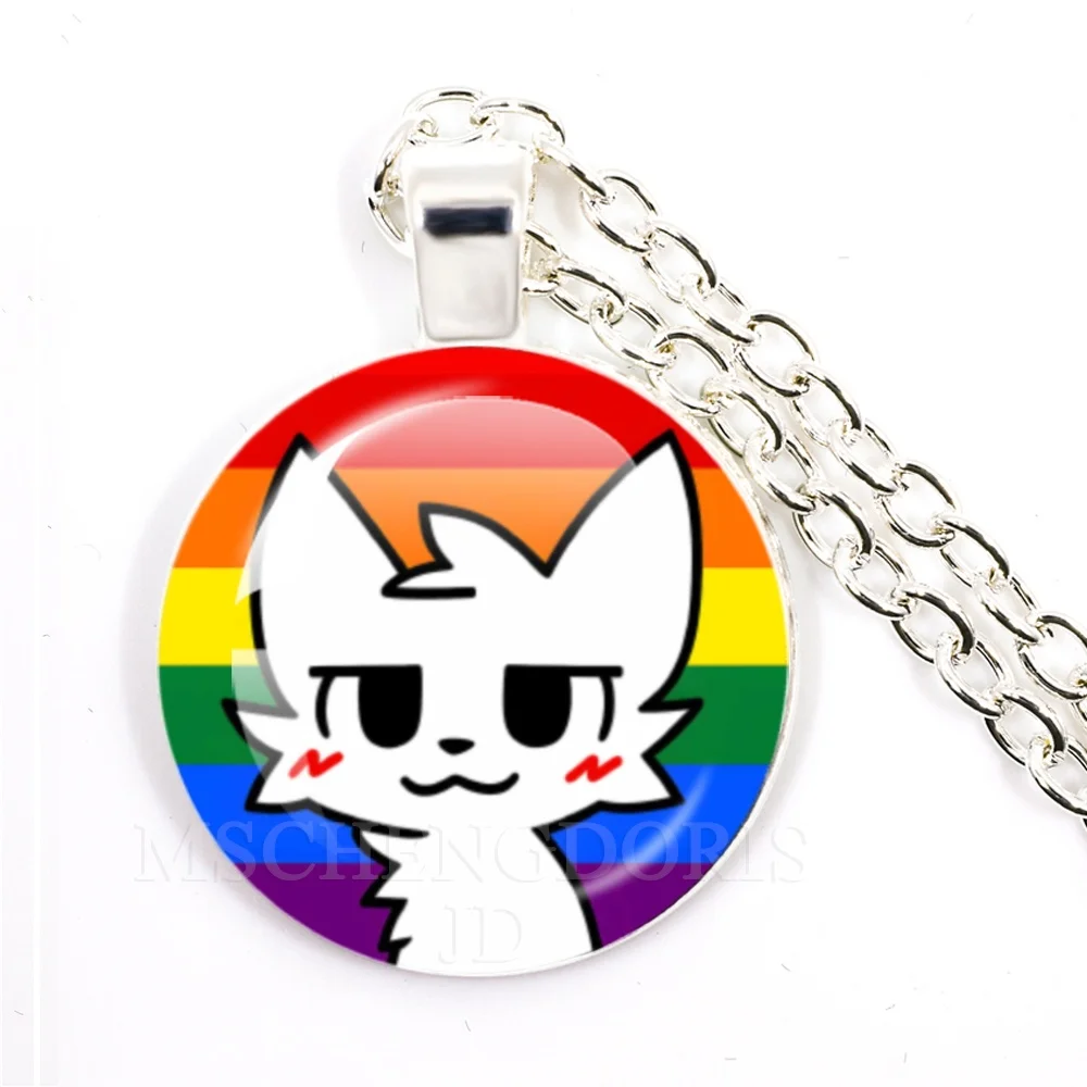 Boykisser Cat Necklace Creative Kawaii Pink Silly Cats Funny Meme Glass ...