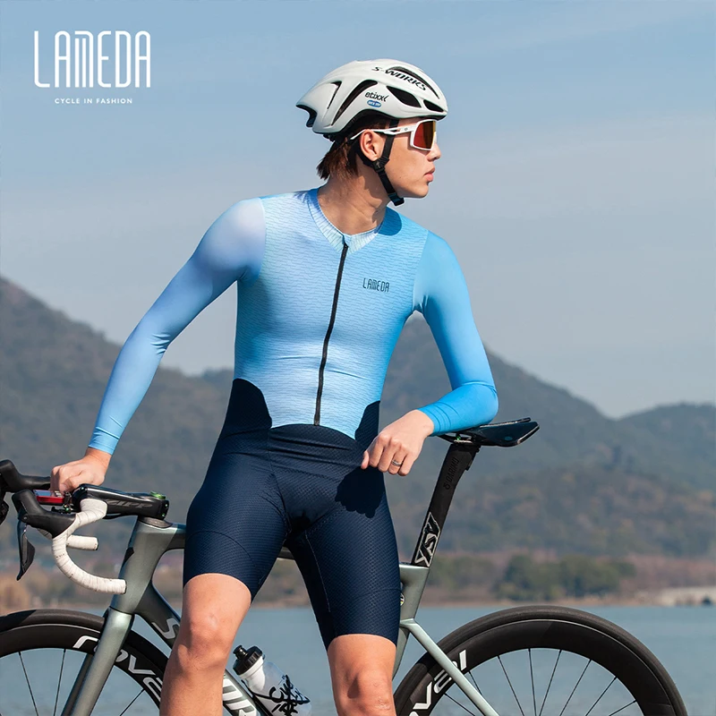 LAMEDA Spring/Summer Cycling Bodysuit Men's Long Sleeve Professional Athletic Road Bike Mountain ...
