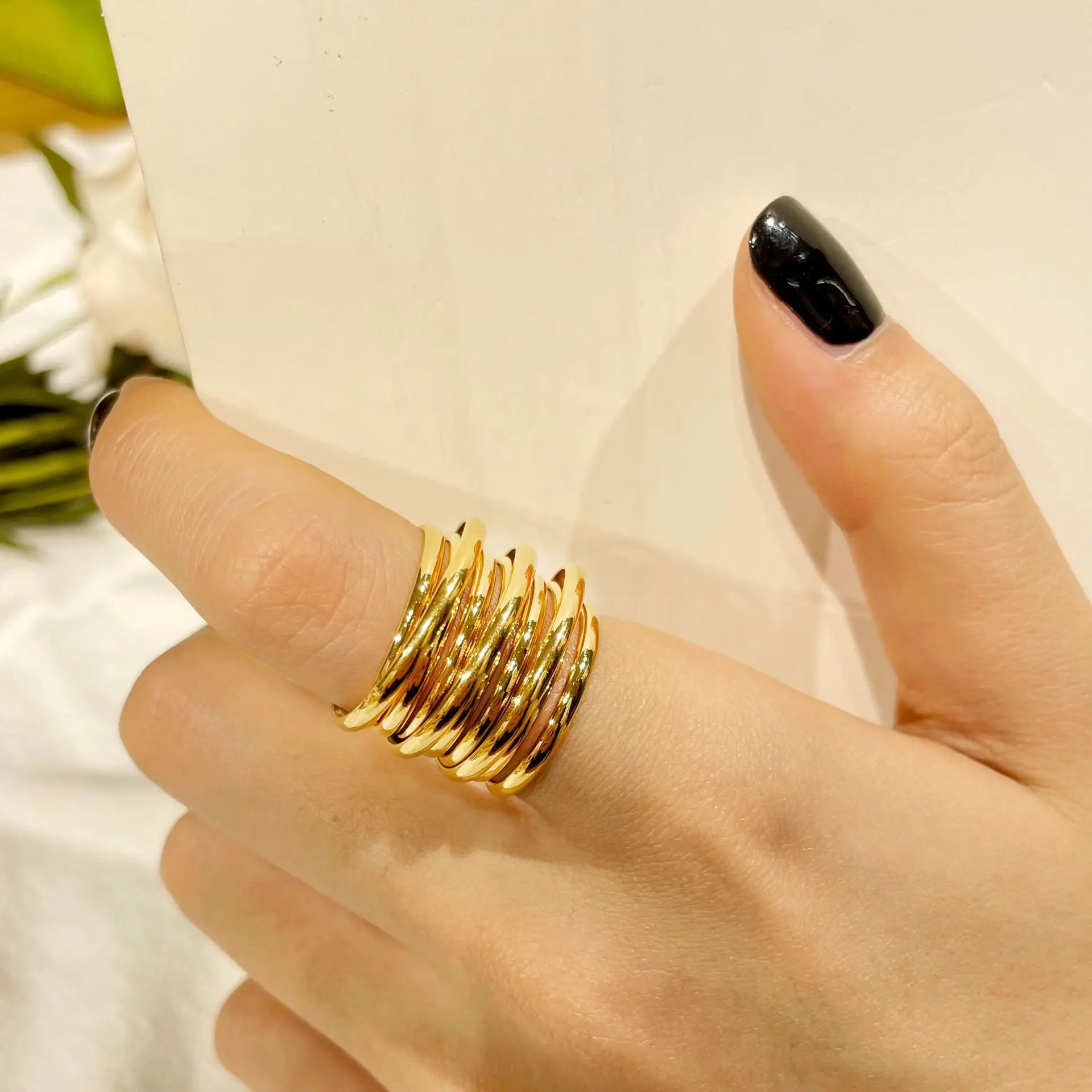 Stainless-Steel-Rings-for-Women-Aesthetic-Multilayer-Wedding-Chic-Ring ...