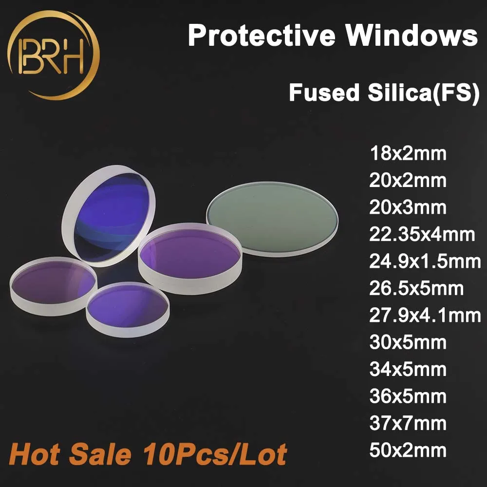 10PCS Fiber Laser Lens /Protective Windows 18x2 27.9x4.1 30x5 37x7 ...