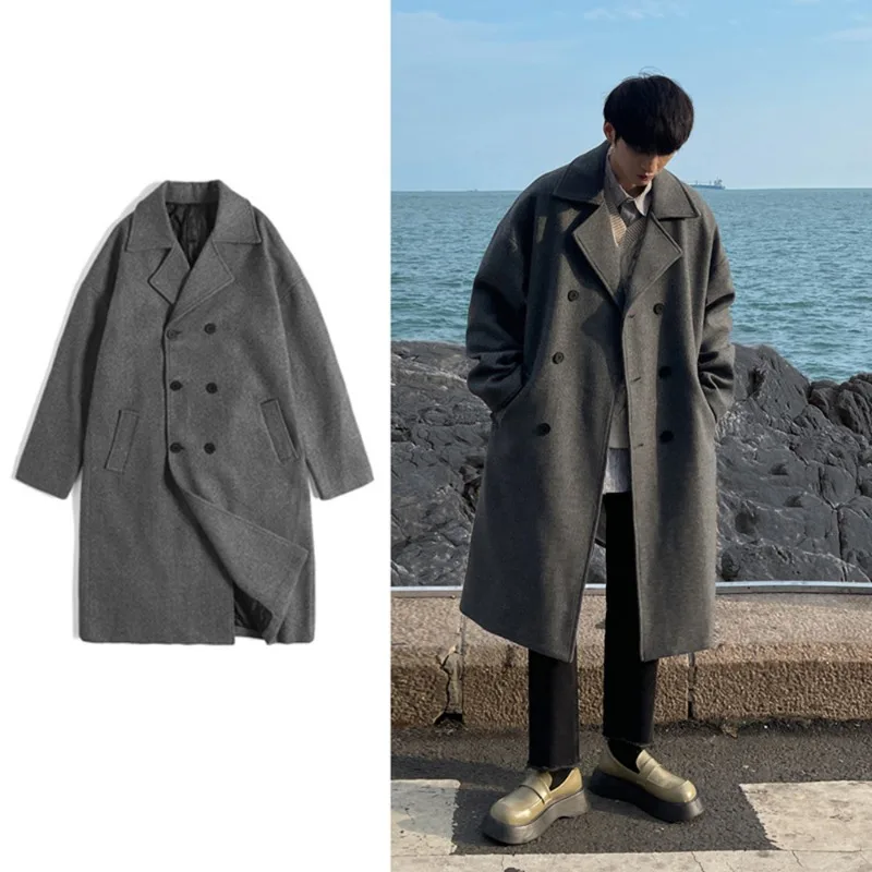 New Winter Men's Overcoat Fashion Korean Coat Men Solid Business Jacket ...