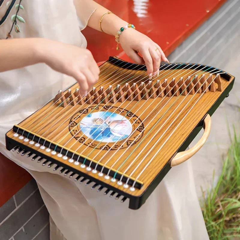 Portable-Mini-Guzheng-21-Strings-Beginner-Guqin-Finger-Pick-Zither ...