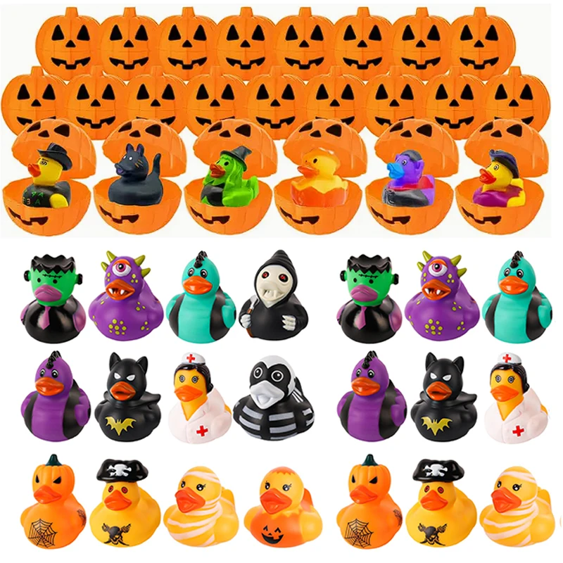 24-48-Pcs-Halloween-Rubber-Ducks-With-Pumpkin-box-Accessories-Jeep ...