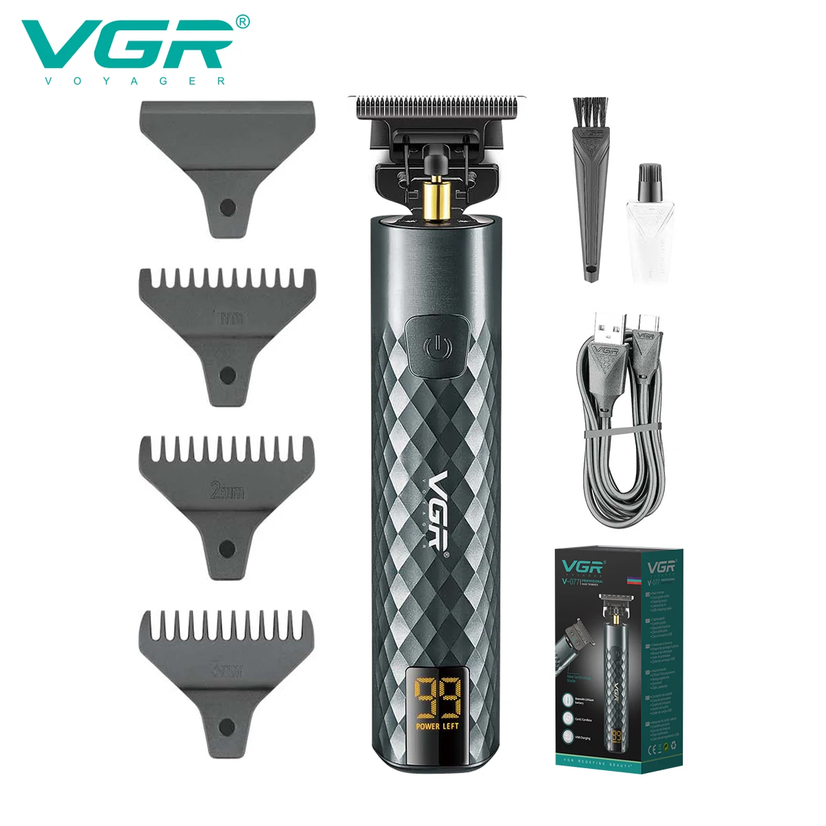 VGR maquina de cortar cabello cortadora de pelo Cortapelos T9 máquina de corte de pelo ...