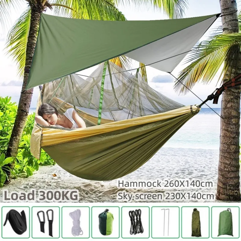 Hammock-port-til-Camping-com-Chuva-Fly-Tarp-e-Net-Double-Tree-Hammock ...