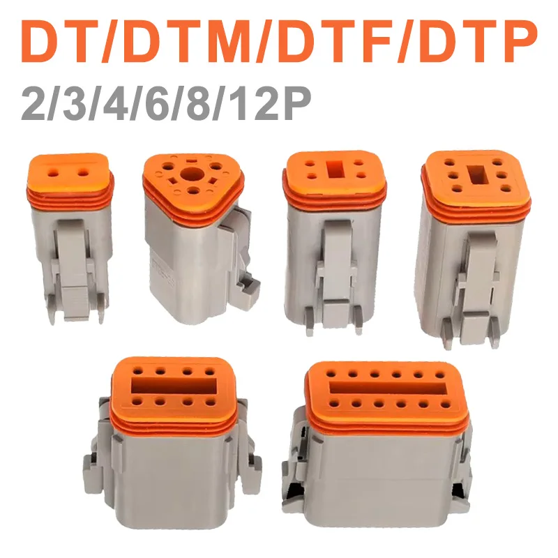 DT Flange Plug Socket Deutsch Type DTP/DTM Connector 2P/3P/4P/6P/8P/12P ...