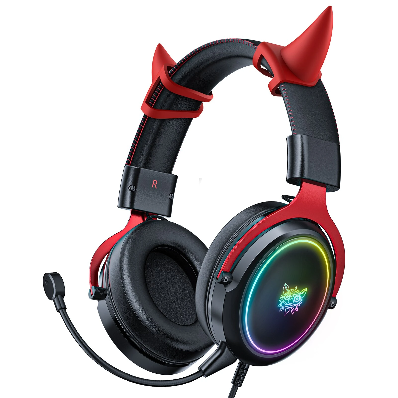 ONIKUMA X10 RGB Wired Gaming Headset com chifre destacável| | - AliExpress
