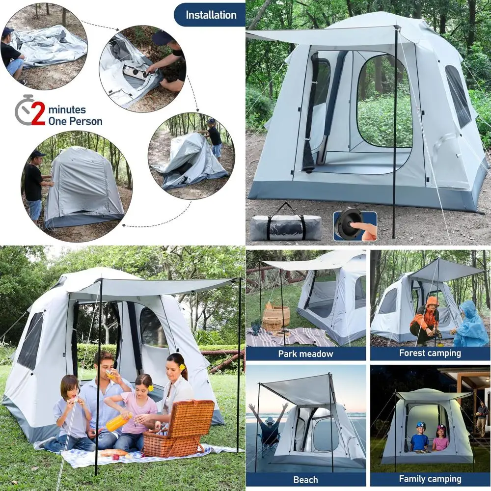 4-Season Automatic Inflatable Tent for 3-4 People: Easy Setup, Portable ...