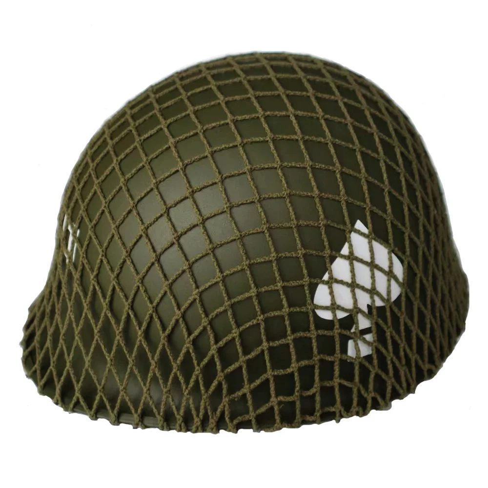 WWII-WW2-Peach-Heart-Helmet-with-Mesh-Cover-Metal-Material-Double-Layer ...