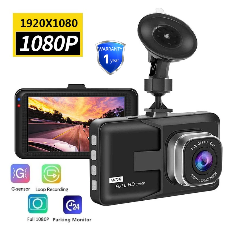 1080P Car Dvr Dash Cam Dashcam Full HD Video Recorder Vehicle Camera ...
