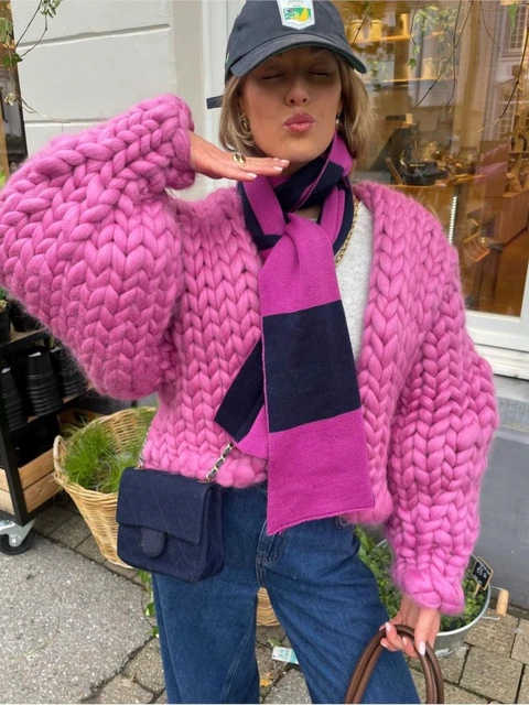 Pink Open Stitch Sweater