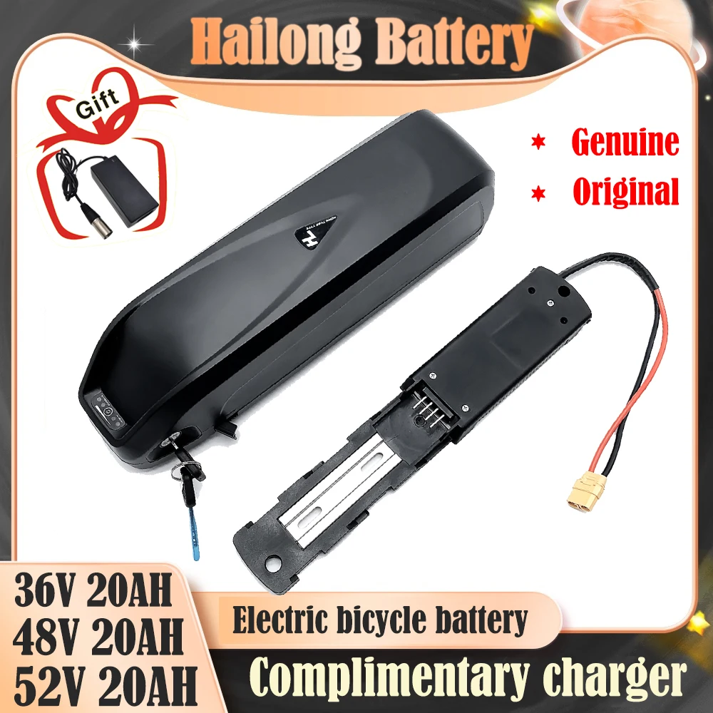 Original 48V 20AH 36V 20AH 52V 20AH18650 Lithium Battery Hailong 1000WElectric Bicycle ...