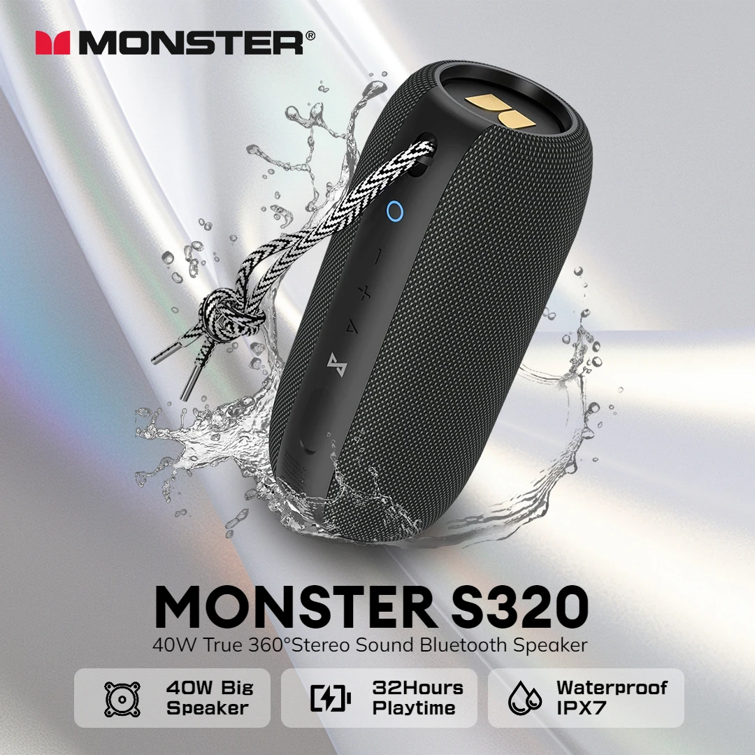 Monster-Altavoz-Bluetooth-S320-port-til-40W-IPX7-resistente-al-agua-360 ...