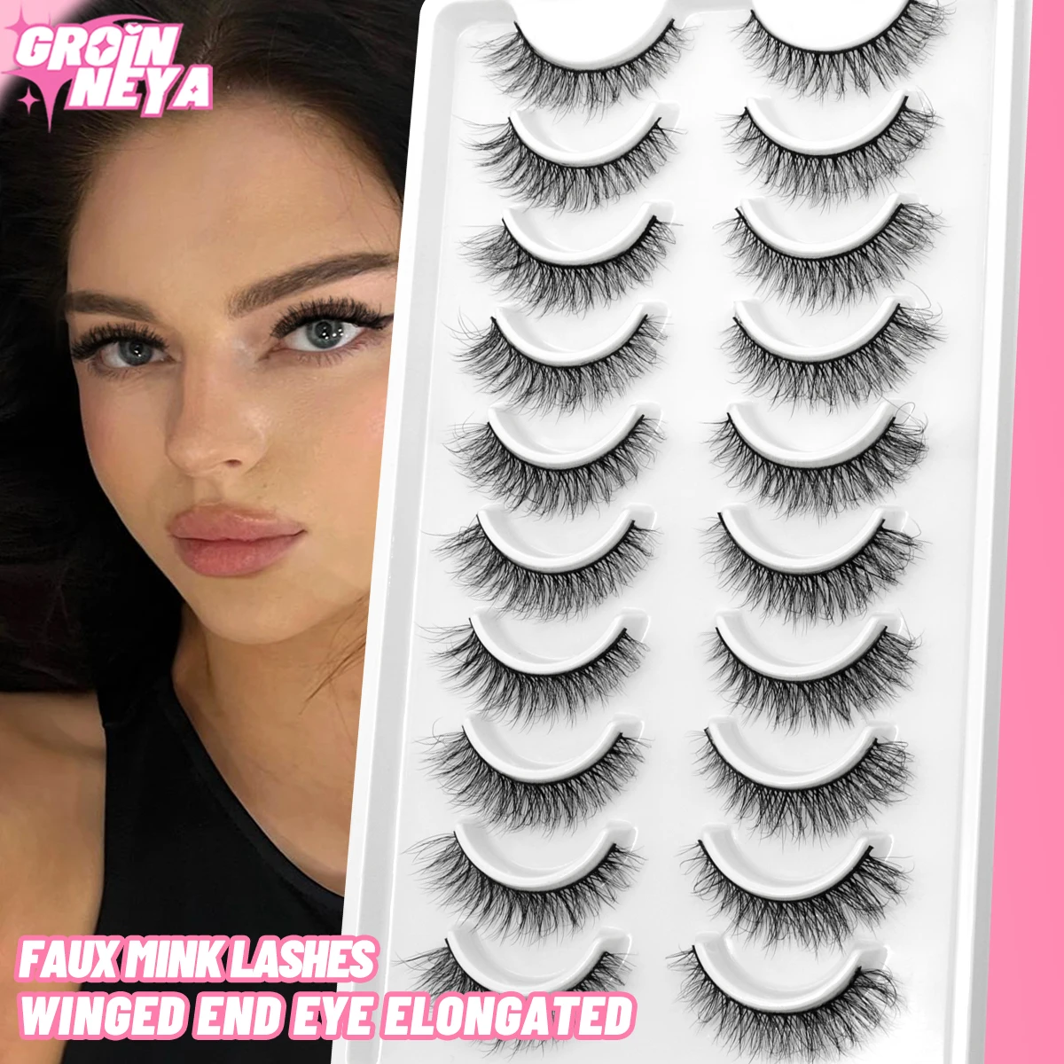 GROINNEYA-Natural-lashes-3D-Faux-Mink-Lashes-Natural-False-Eyelashes ...