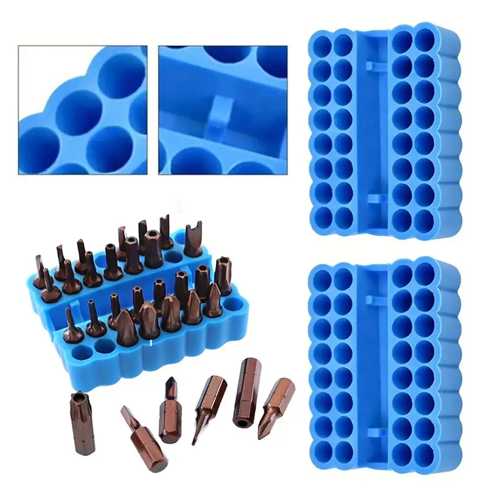 2/4/6/8/10pcs 33-Hole Screwdriver Bit Storage Seat for 1/4" Hex Shank ...