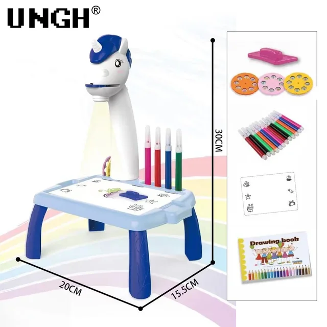 UNGH Children led projector drawing table toy painting set table ...