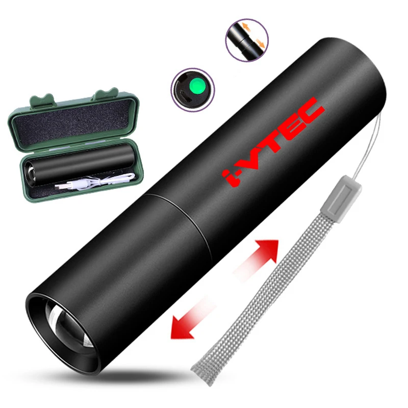 Car-Mini-LED-Flashlight-Waterproof-Telescopic-Powerful-Outdoor-Zoom-For ...