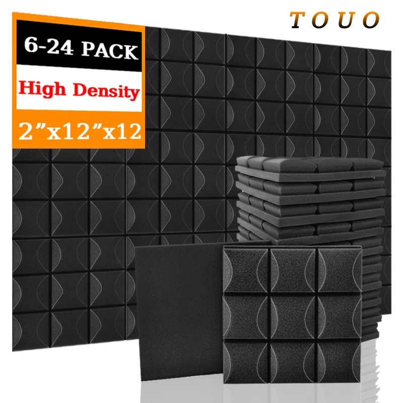 TOUO-Acoustic-Foam-Panels-6-24-Pcs-Soundproof-Foam-Wall-Panels-Studio ...