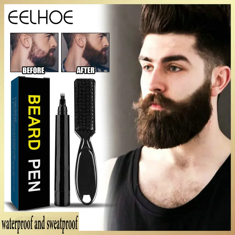 Man-Cosmetic-Beard-Filling-Pen-Kit-Beard-Enhancer-Brush-Beard-Coloring ...