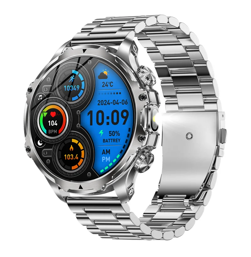Men Outdoors Sports Smart Watch AK75 Flashlight 700mah Large Battery ...