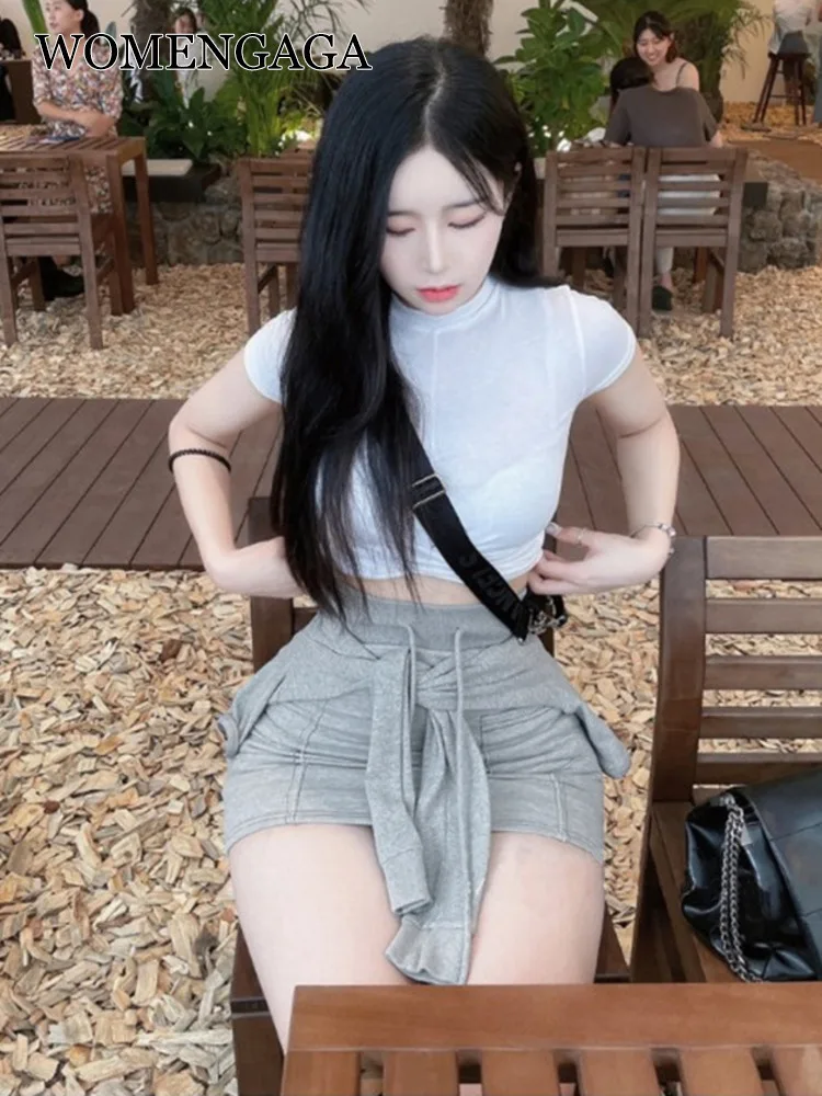 WOMENGAGA-Korea-Sexy-Women-Drawstring-Pocket-Slim-High-Waist-Hip-Slim-Mini-Skirt-Knitting ...