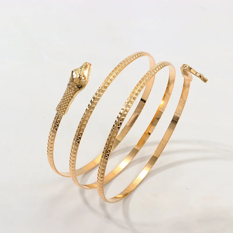 Retro-Greek-Roman-Open-Ended-Snake-Shape-Bracelet-Armband-Upper-Arm ...