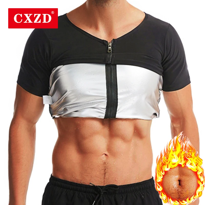 CXZD-Men-Sauna-Sweat-Vest-Heat-Trapping-Compression-Waist-Trainer-Shirts-Fitness-Workout ...