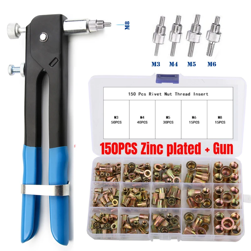 ECROU,Only Gun--Rivets filetés en aluminium-acier, pistolet de rivetage ...