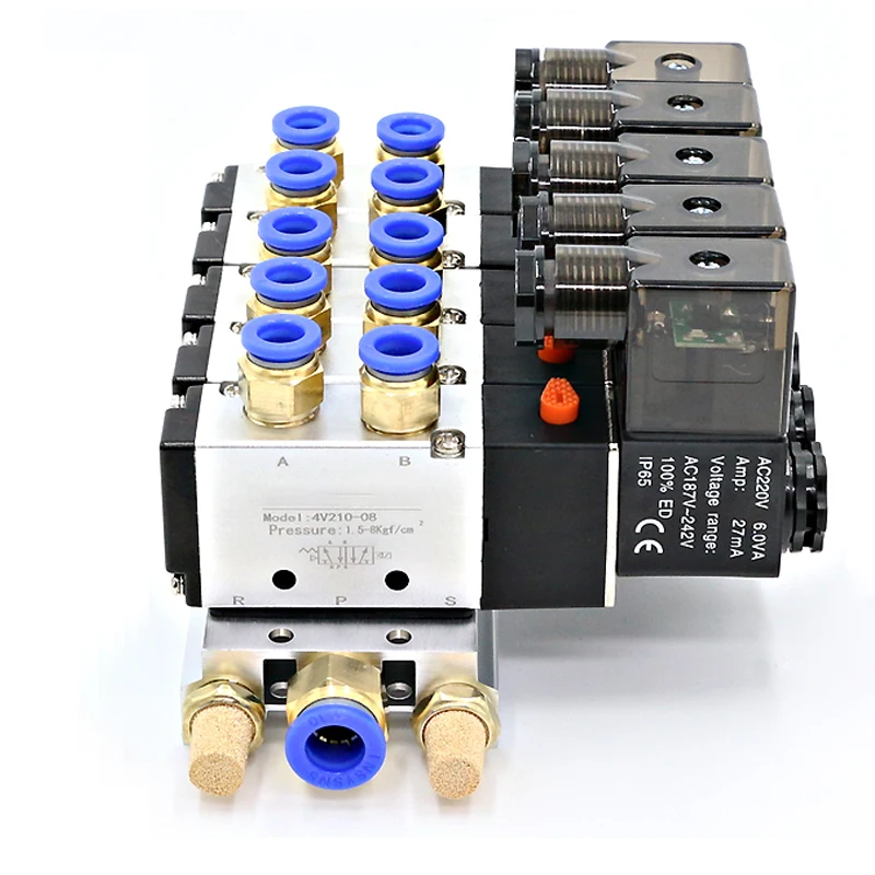 12-24V-DC-110-220V-AC-Multi-Option-4V210-08-Pneumatic-Solenoid-Valve ...
