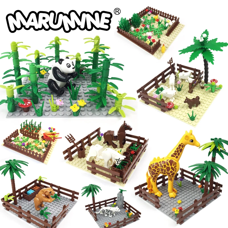 Marumine-Farm-Animals-Building-Blocks-MOC-Bricks-Kit-Modelo-com-Panda ...