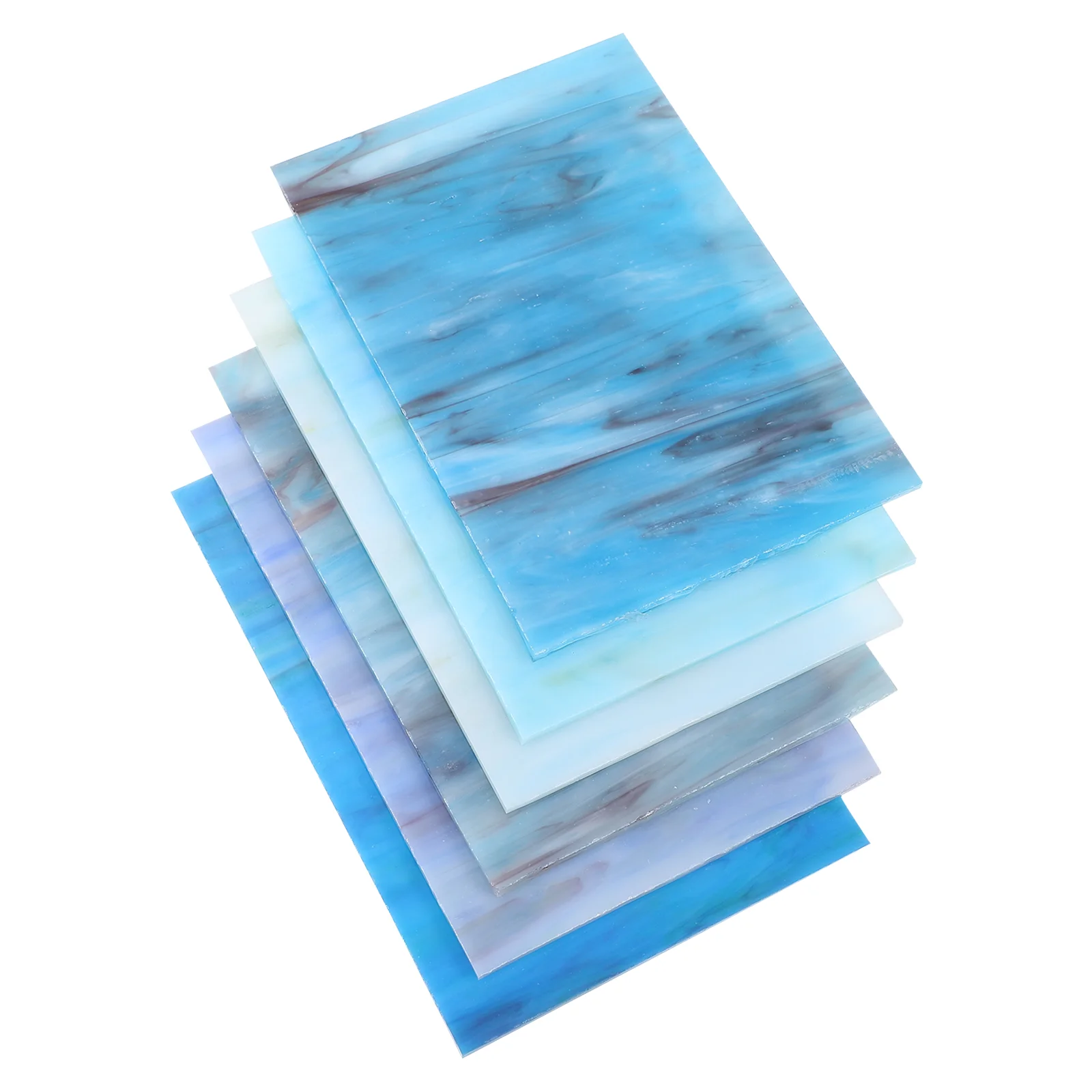 6-Pcs-Colored-Glass-Sheet-Sheets-Mosaic-Tiles-Crafts-Stained-Panels ...