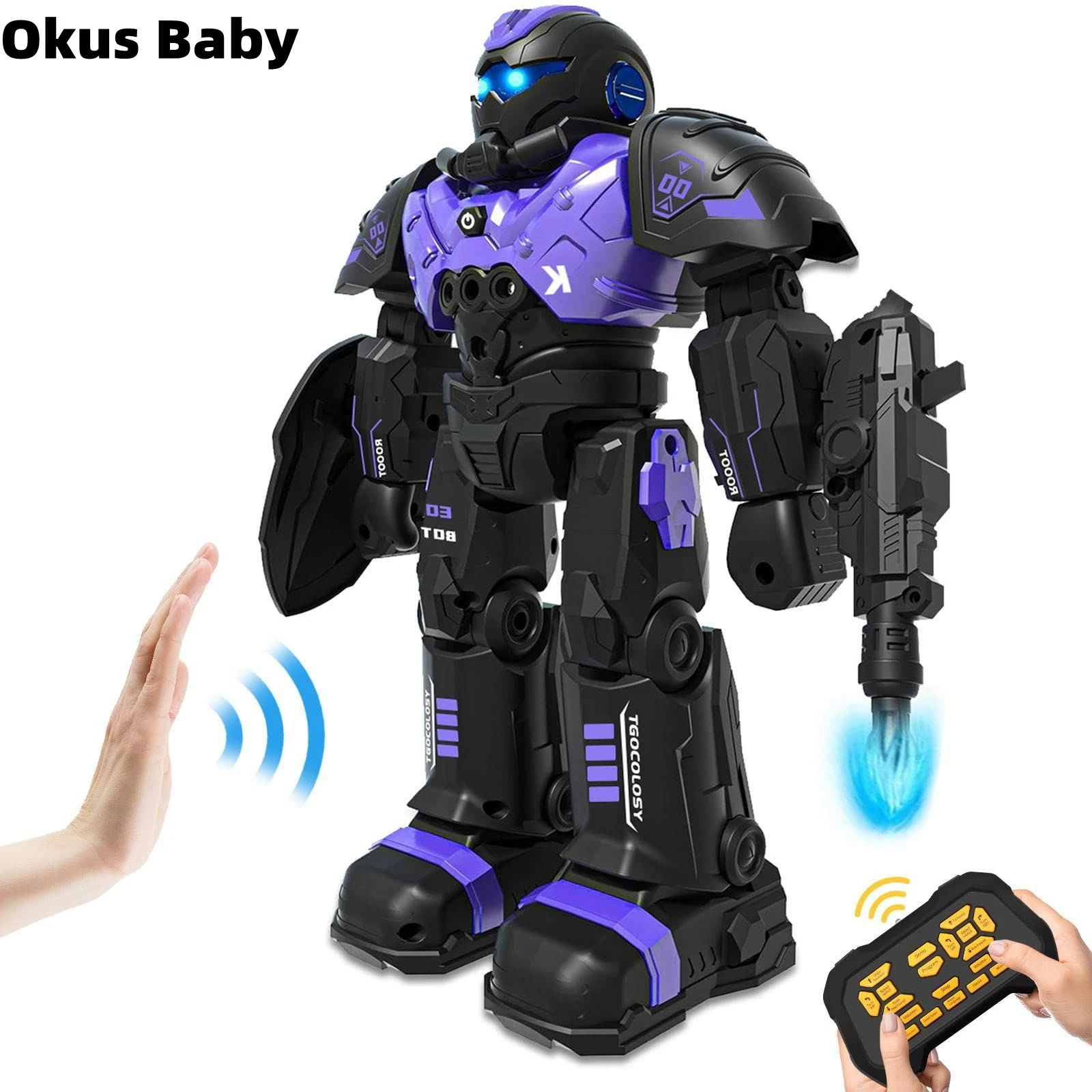 2023 RC Robot Toys For Kids Remote Control Robocop Smart Programmable ...