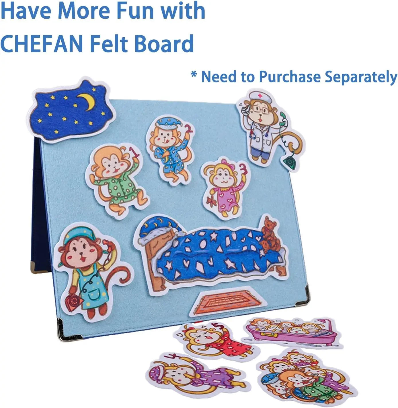 CHEFAN-Felt-Flannel-Board-Stories-for-Toddler-Five-Little-Monkeys ...