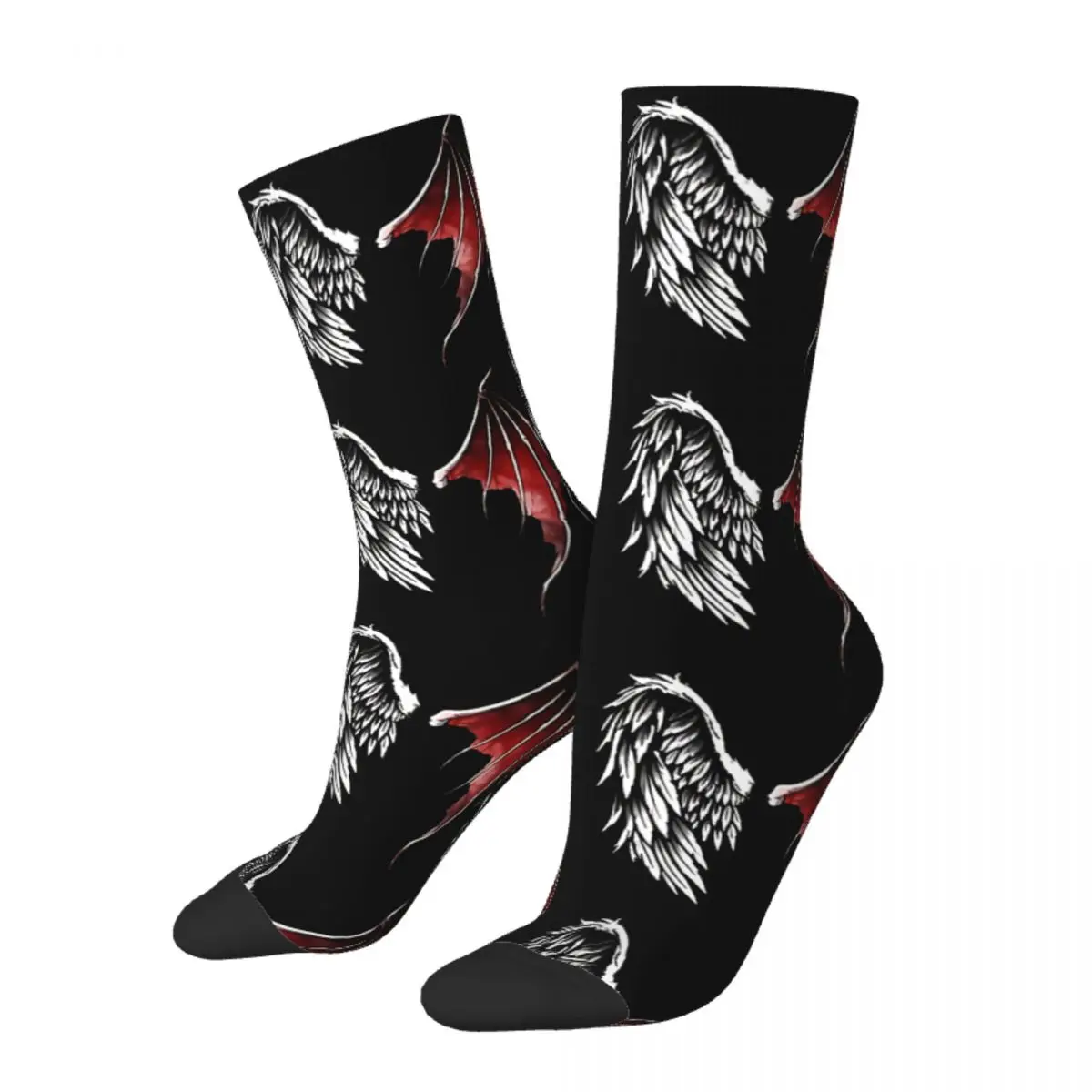 Funny Men's Socks Devil And Angel Retro Harajuku Street Style Seamless ...