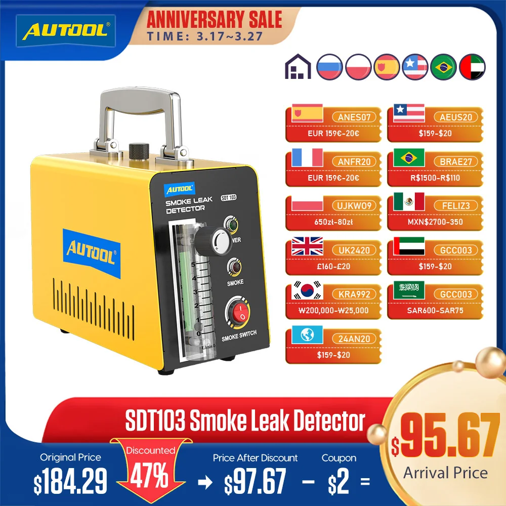 AUTOOL-SDT103-Smoke-Leak-Detector-Automatic-Smog-Tester-EVAP-Vacuum ...