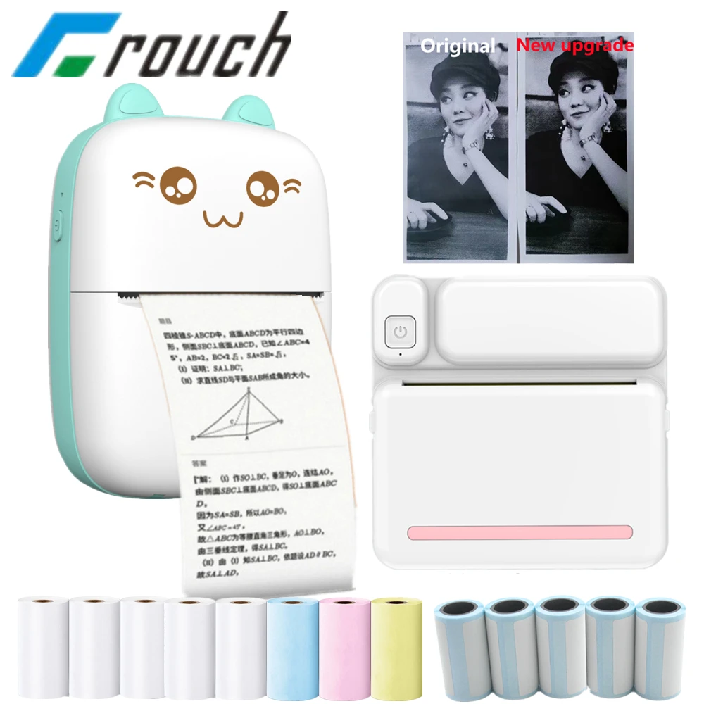 Crouch Portable Thermal Printer Mini Label Maker Adhesive Sticker ...