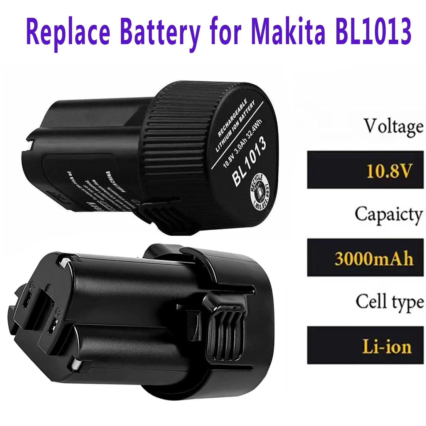 10-8V-3-0Ah-Real-capacity-Li-ion-Battery-For-Makita-BL1013-BL1014-BL ...