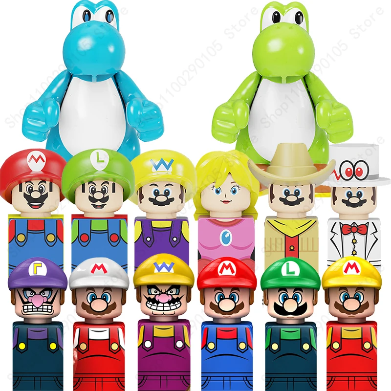 Action Figures Blocks | Yoshi Building Blocks | Peach Building Blocks ...