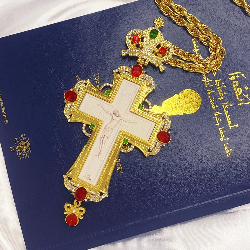 Greece Russia Gold Pectoral Cross Orthodox Design Religious Byzantine ...