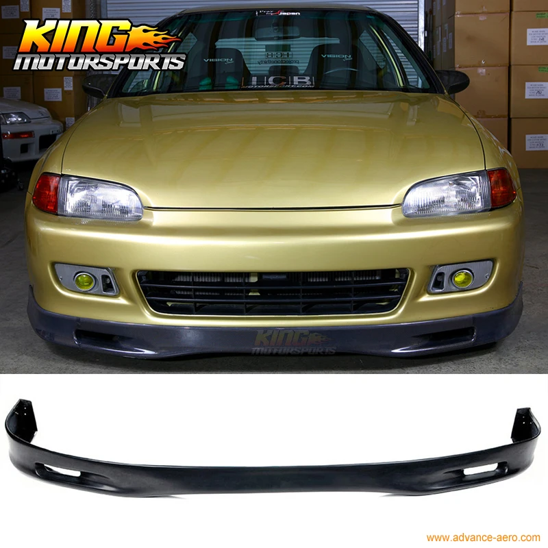 Fit For 92-95 Honda Civic Eg 2 3dr Pu Spoon Front Bumper Lip Spoier ...