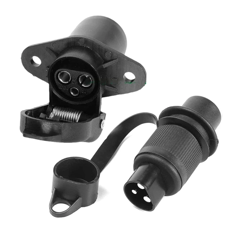 3-Pin-Trailer-Socket-Connectors-Round-3-Pole-Plug-in-Trailer-Tractor ...