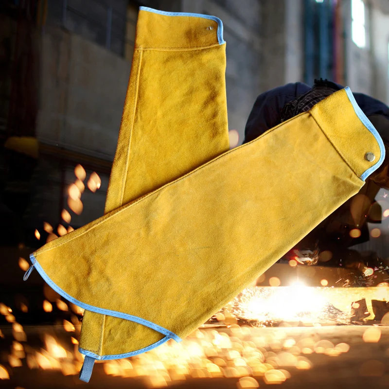 1-Pair-Welder-Arm-Sleeve-Welder-Cowhide-Leather-Stitched-Protect ...