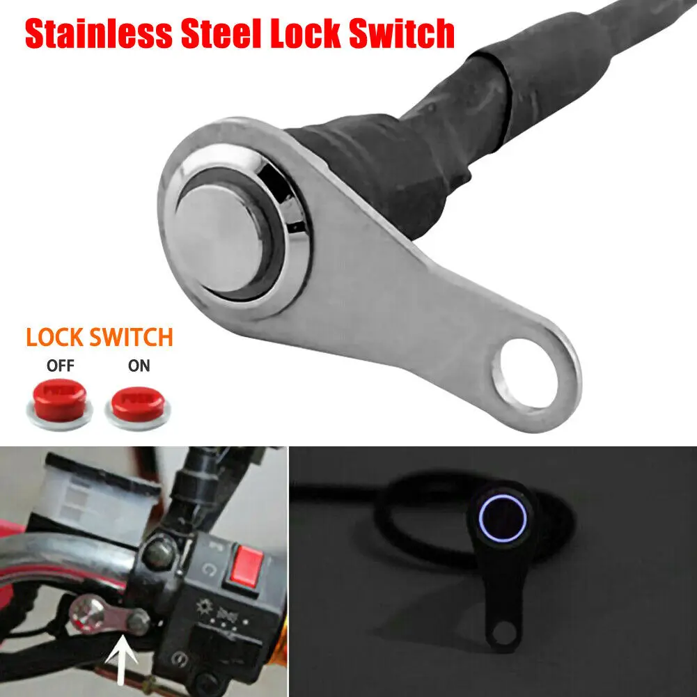 LED Motorcycle Switch ON-OFF Handlebar Mount Stainless Steel Waterproof ...