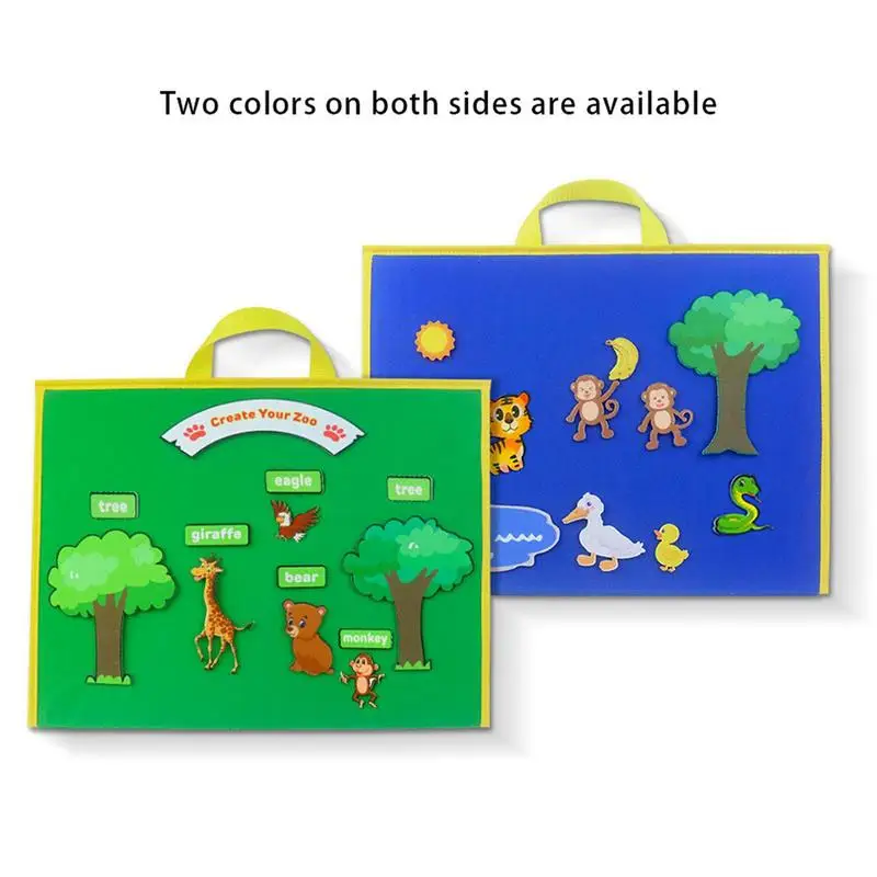 Foldable-Felt-Teaching-Board-Montessori-Toys-Storytelling-Board-Double ...