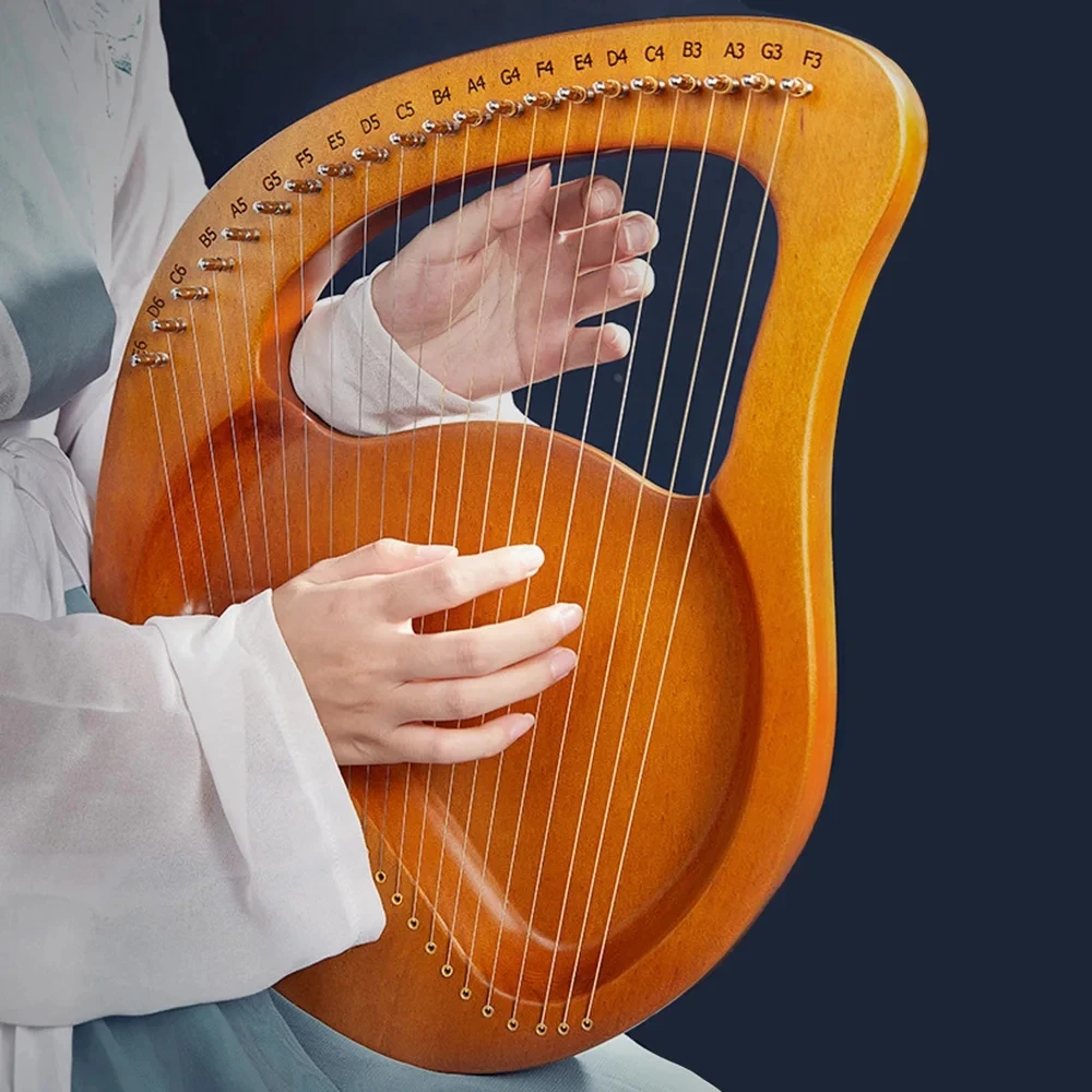 24-Strings-Lyre-Piano-Lyre-Harp-Wooden-Mahogany-21-Strings-Harp-Musical ...