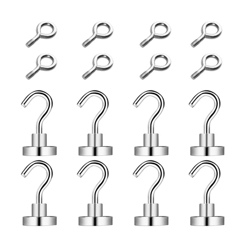 16Pcs-Super-Strong-Neodymium-Magnetic-Hooks-Countersunk-Hole-Eyebolt ...